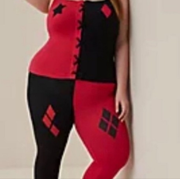 Batman | Pants & Jumpsuits | Batman Harley Quinn Red And Black Corset ...